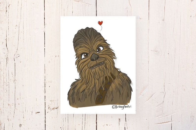 Chewbacca Star Wars Art, Star Wars Baby, Baby Shower Gift, Geek Baby ...