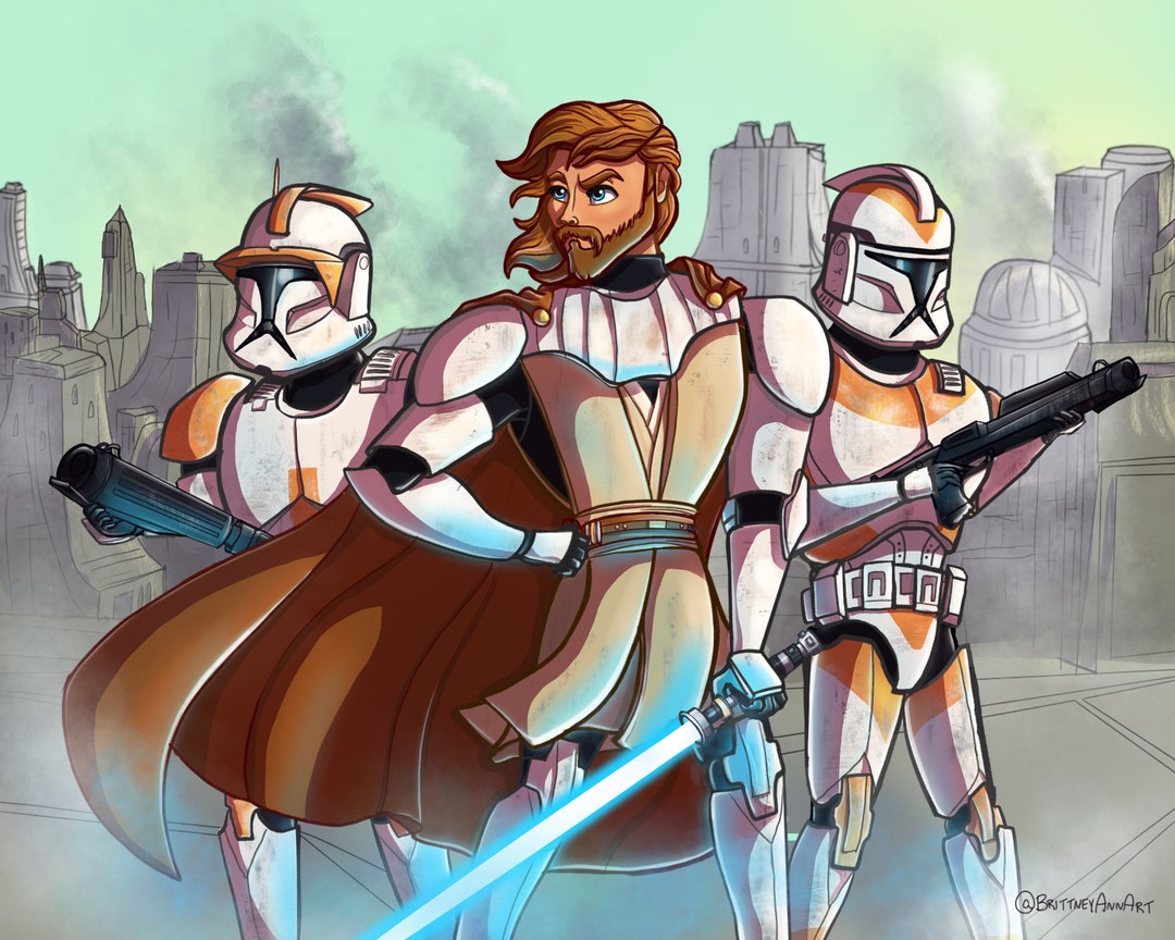 Obi Wan Kenobi Clone Wars Desenho de Star Wars, Star Wars Office Obi ...
