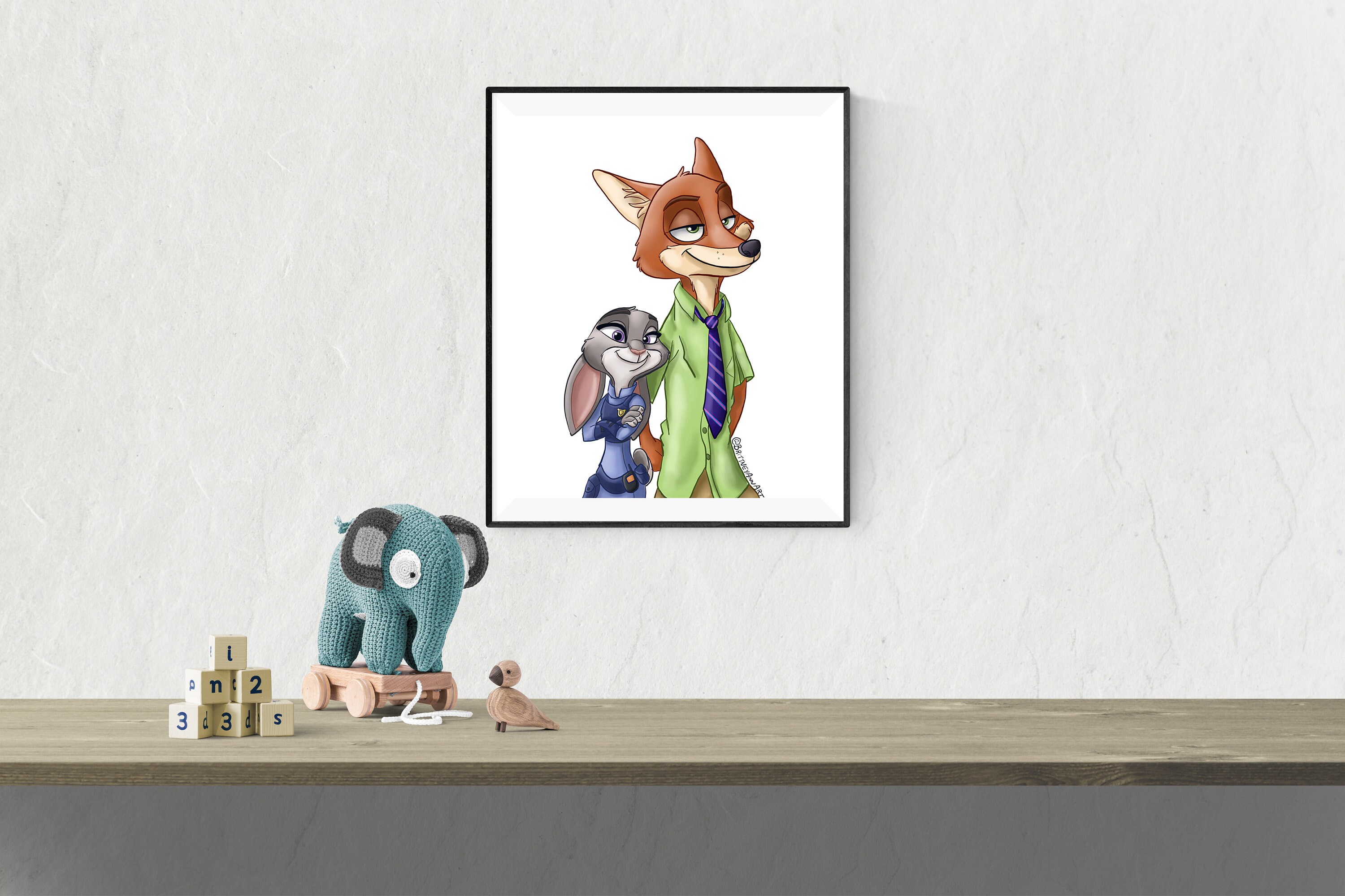Zootopia Nick Wilde Judy Hopps Disney Art Print, Disney Gifts, Disney ...