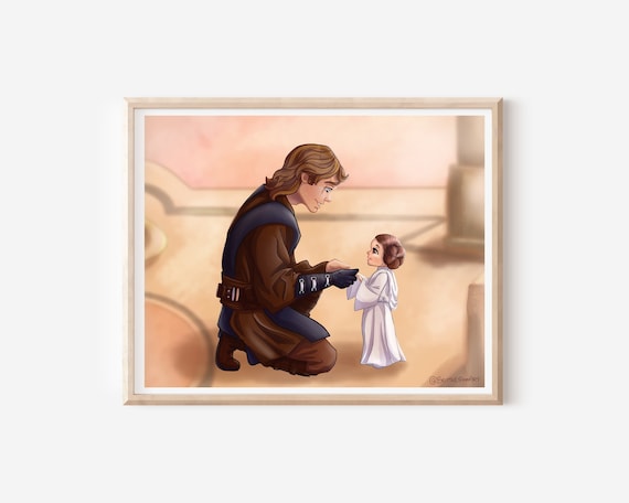 Star Wars Baby Princess Leia Anakin Skywalker Digital Painting - Etsy ...
