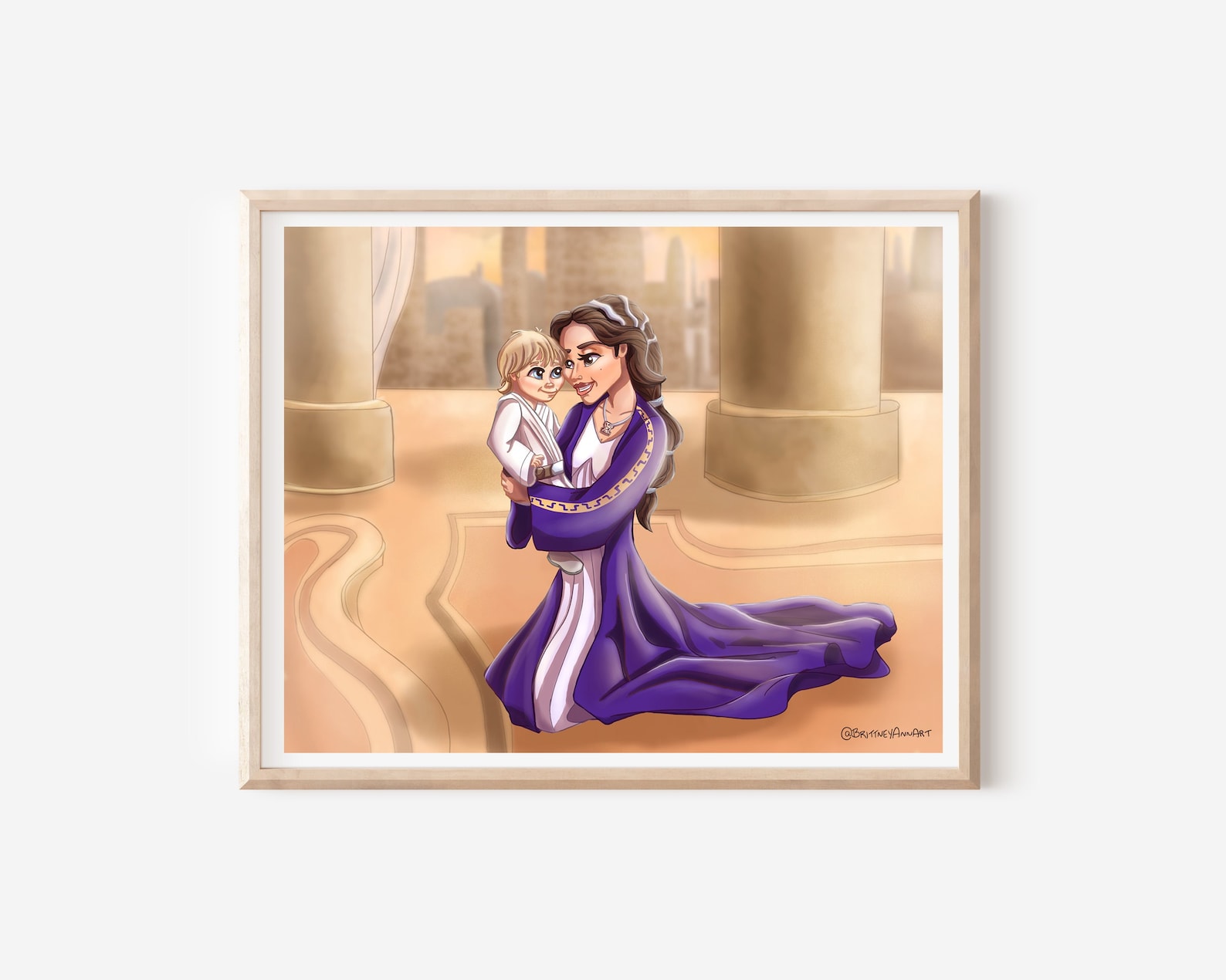 Padme Amidala Luke Skywalker Wall Art, Digital Painting Original Art ...