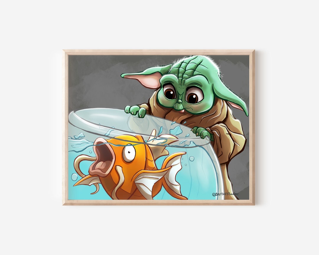 Grogu Baby Yoda Magikarp Star Wars Drawing Pokemon Art - Etsy