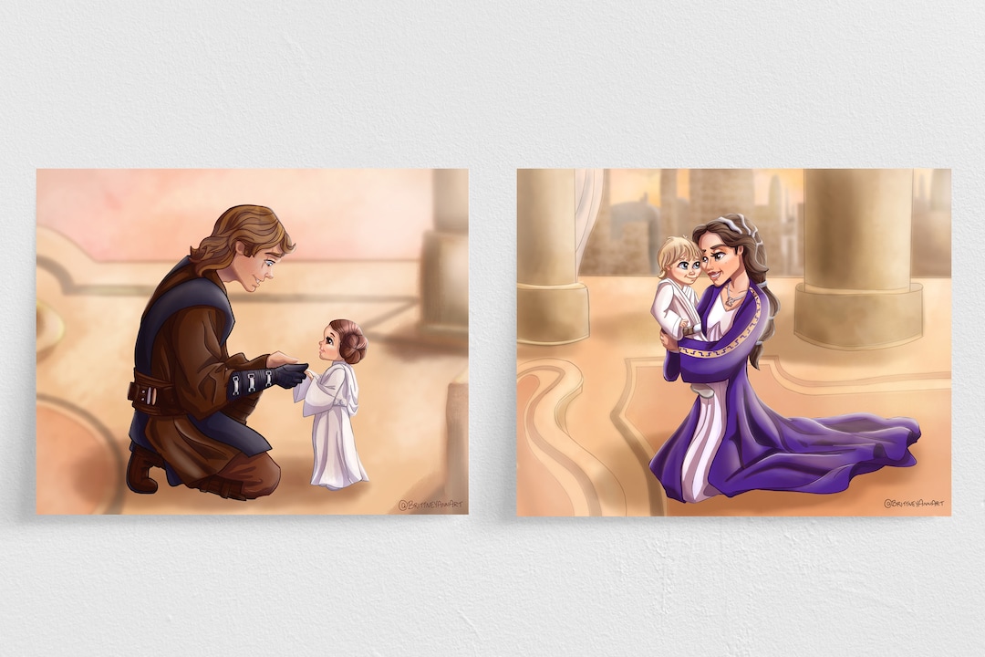 Star Wars Prints, Star Wars Drawing, Anakin Skywalker Princess Leia ...