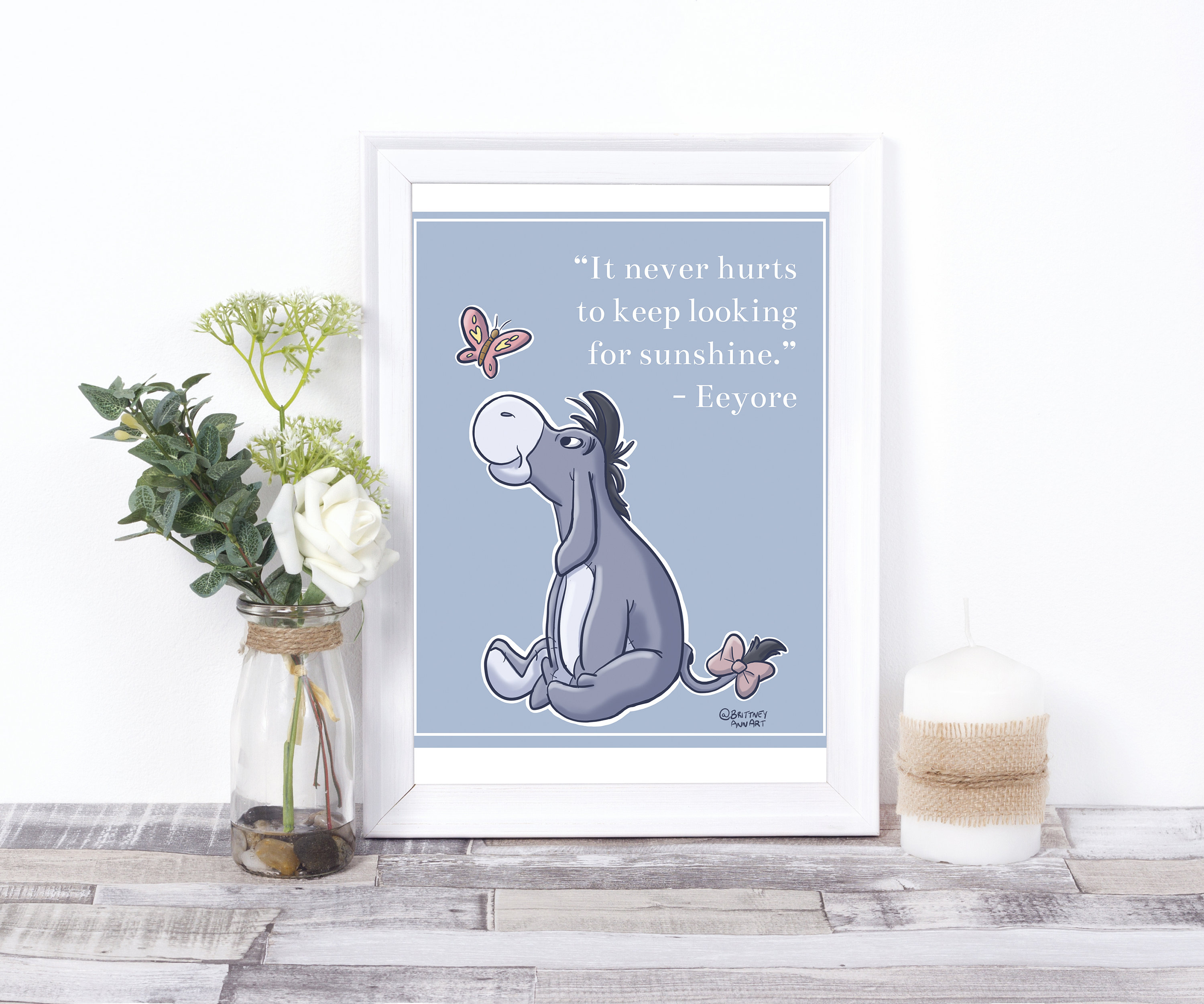 Eeyore Disney Art Print, Winnie the Pooh Quote Print, Disney Gifts ...