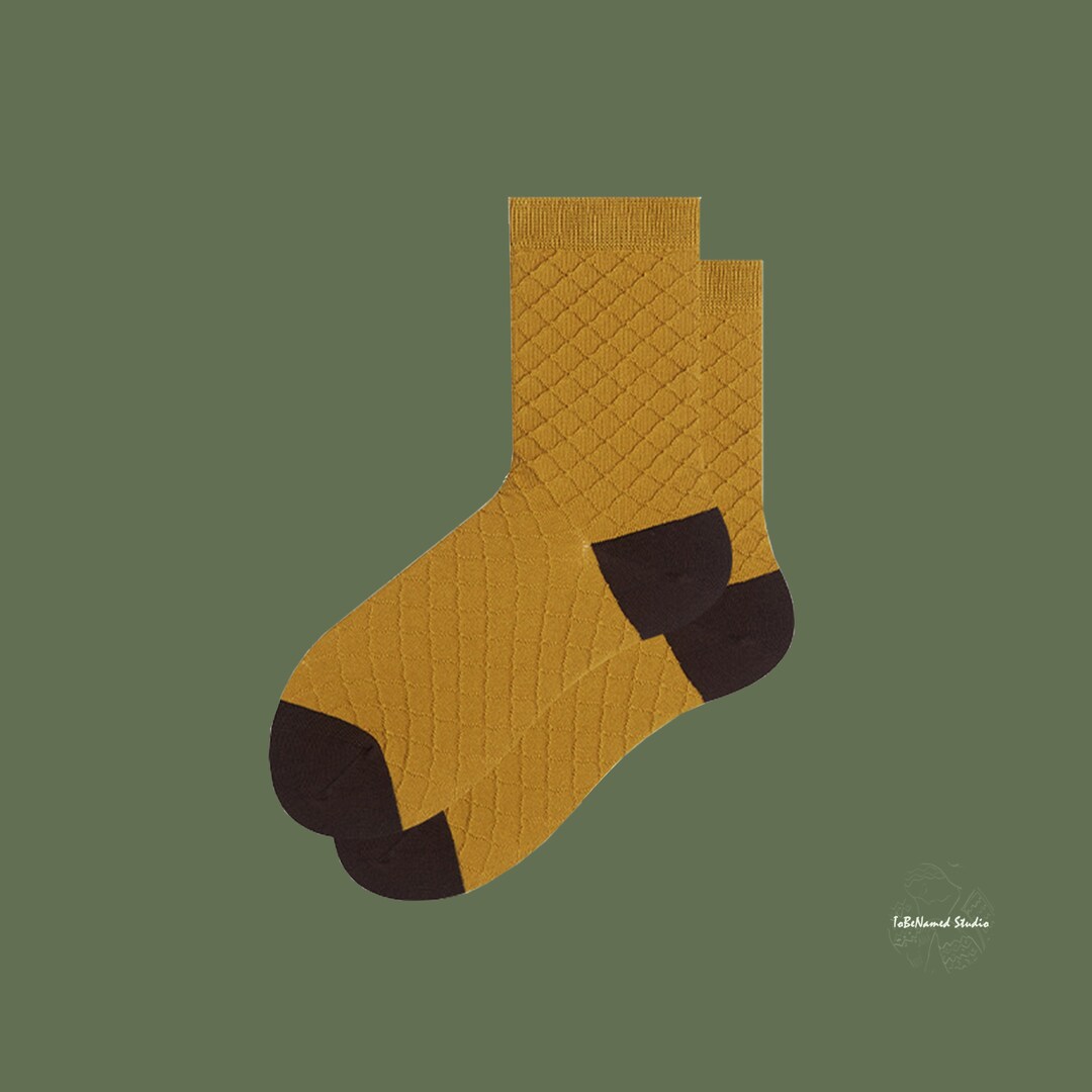 RELIEF TEXTURE Socks | Textured Pattern Crew Socks | Art Cotton Socks ...