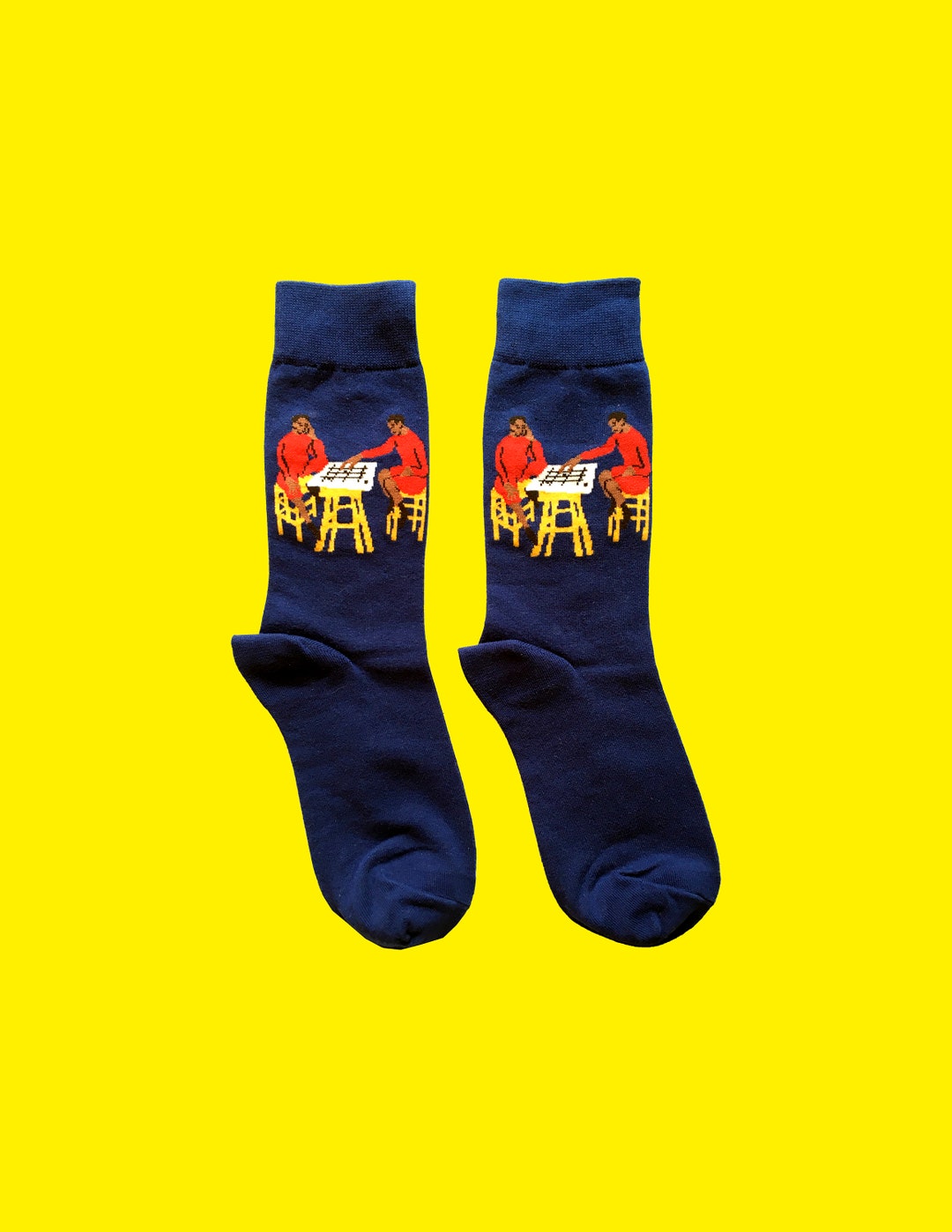 Union Square CHESS GAME Unisex Cotton Art Crew Socks Unique Fun Pattern ...