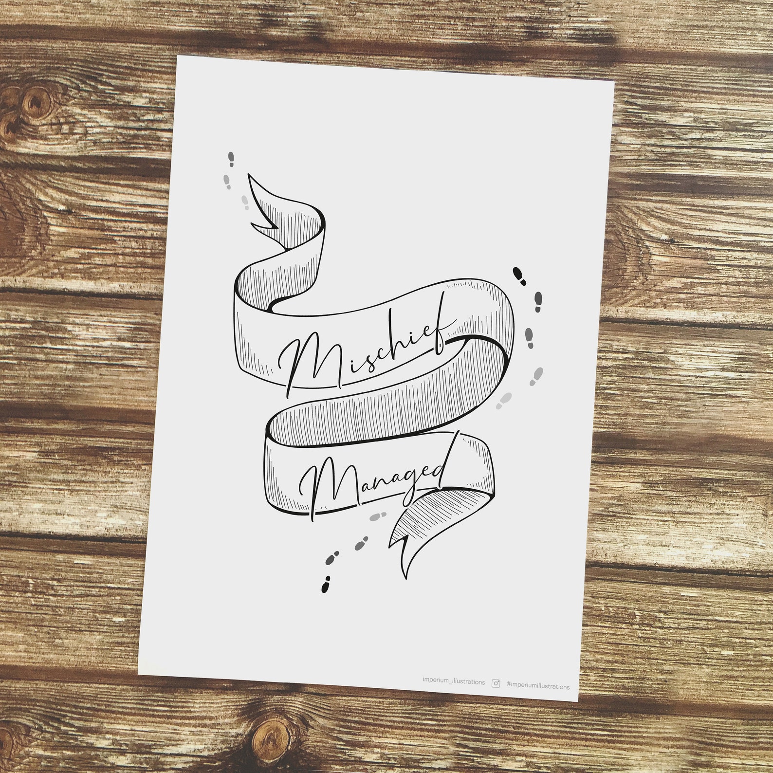 Printable Marauder’s Map ‘mischief Managed' Lettering Quote Wall Art ...