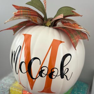 Monogrammed Pumpkin Decor: Personalized Family Name Gift - Etsy
