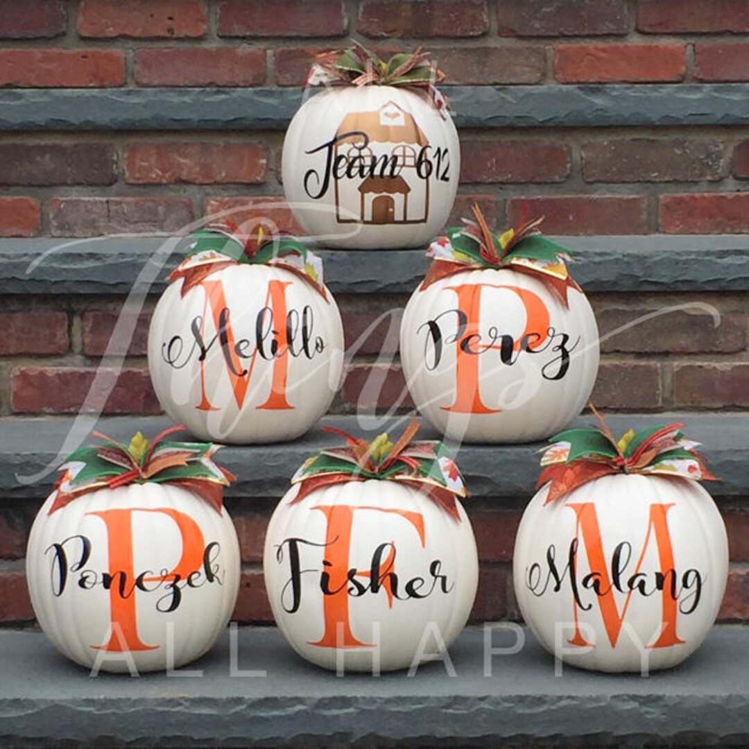 Monogrammed Pumpkin Decor, Personalized Pumpkin Decor Gift, Pumpkins ...