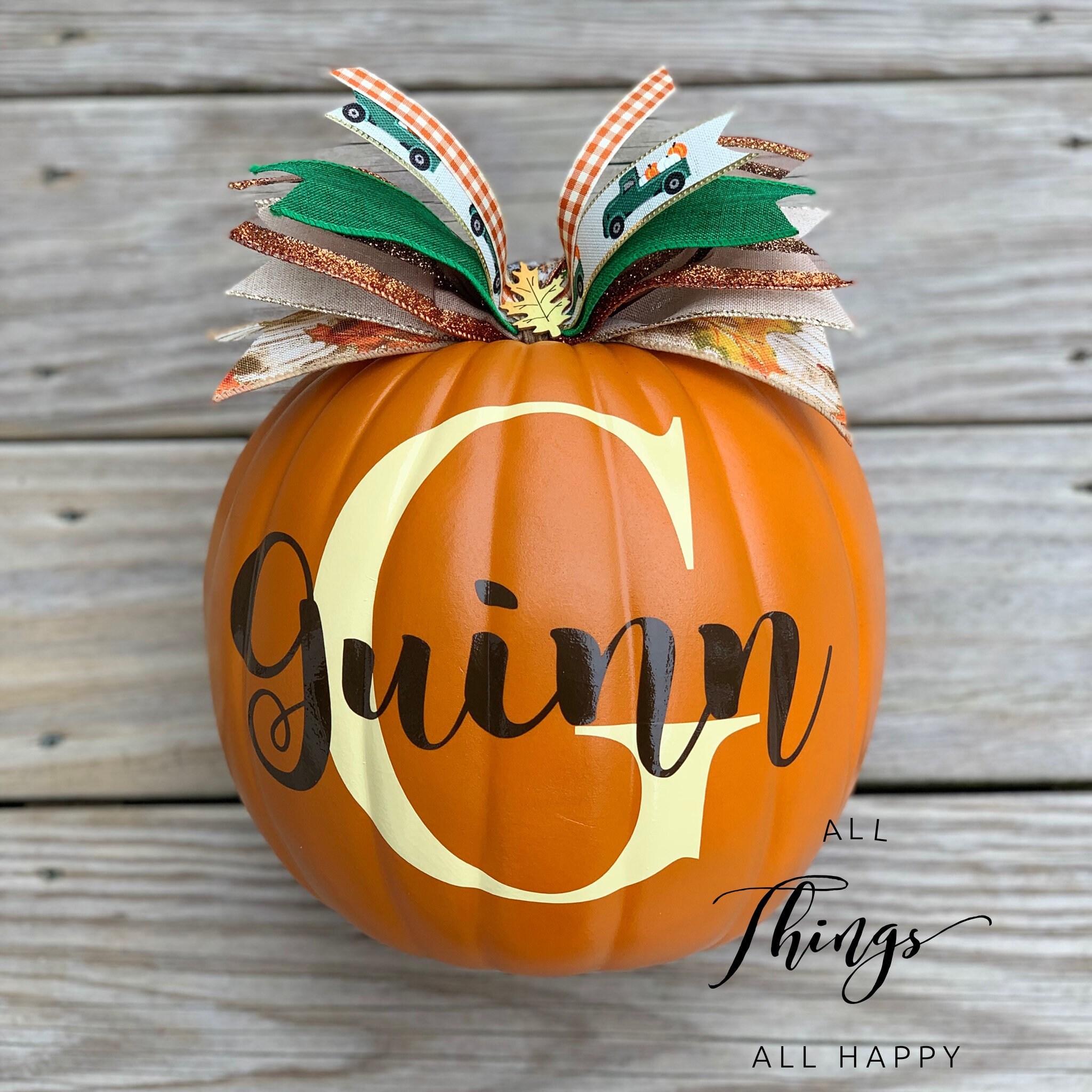 Monogrammed Pumpkin Decor: Personalized Family Name Gift - Etsy