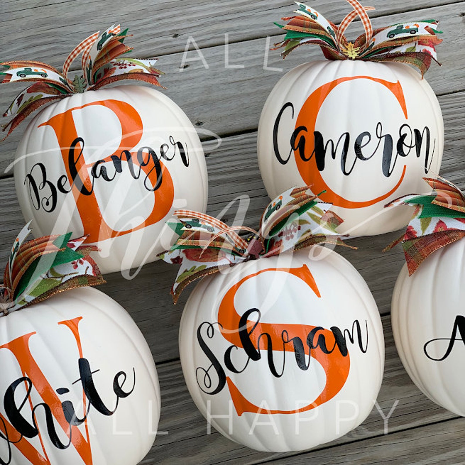 Monogrammed Pumpkin Decor: Personalized Family Name Gift - Etsy