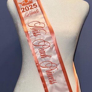 Custom Embroidered Pageant Sashes Pageant/bridal/birthday/senior/prom ...