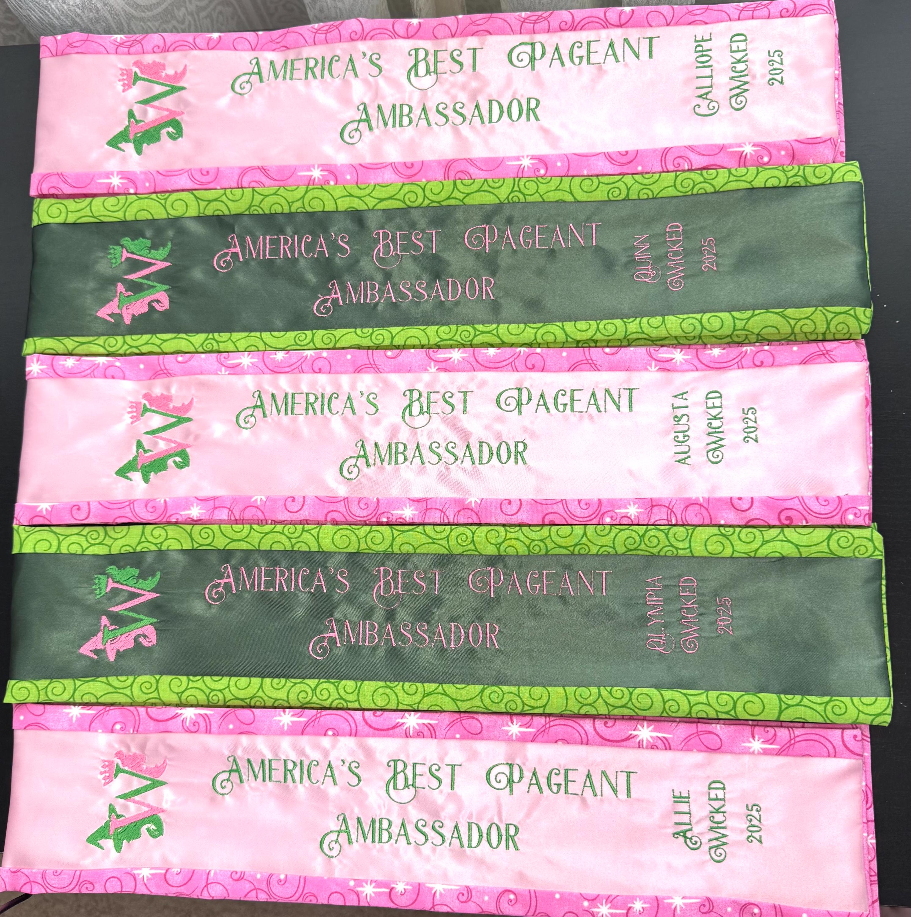 Custom Embroidered Pageant Sashes Pageant/bridal/birthday/senior/prom ...