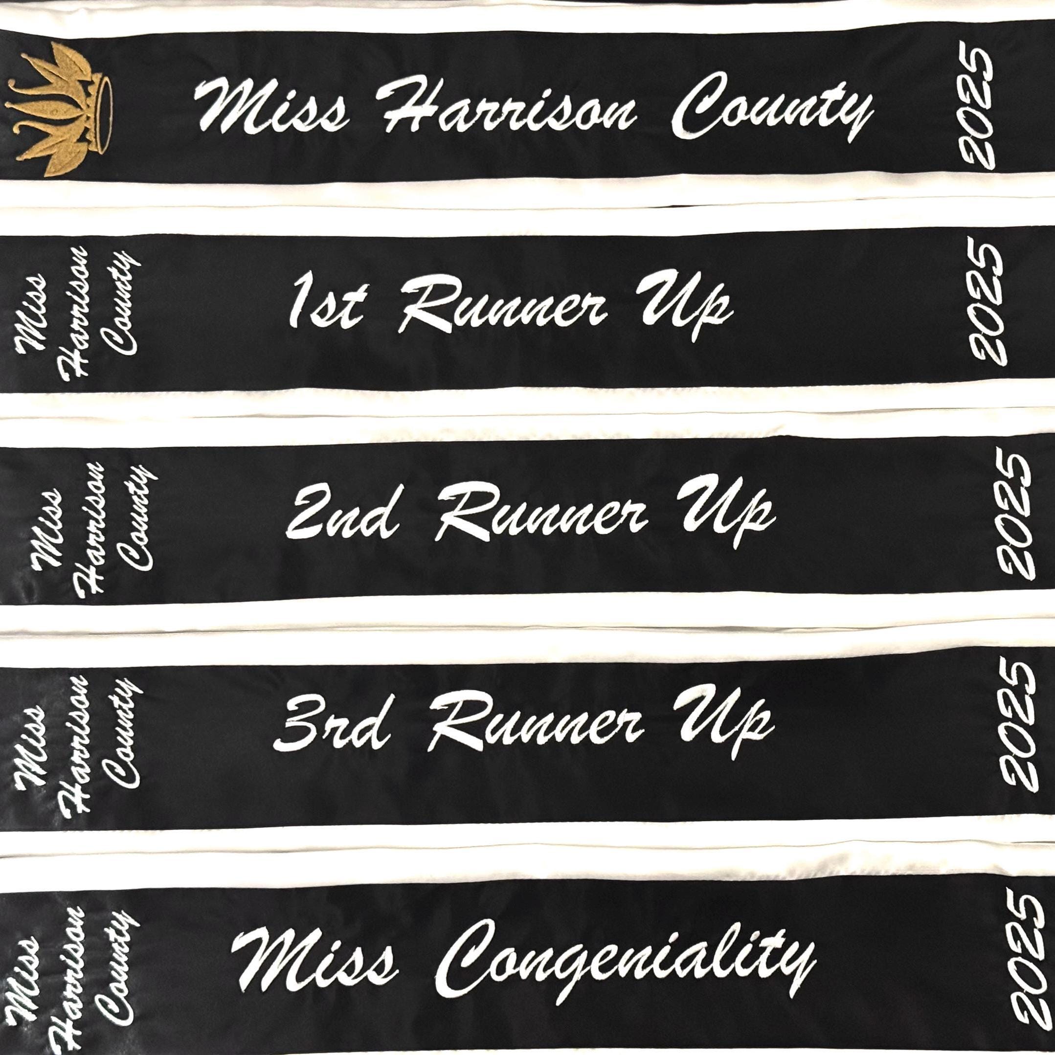 Custom Embroidered Pageant Sashes Pageant/bridal/birthday/senior/prom ...