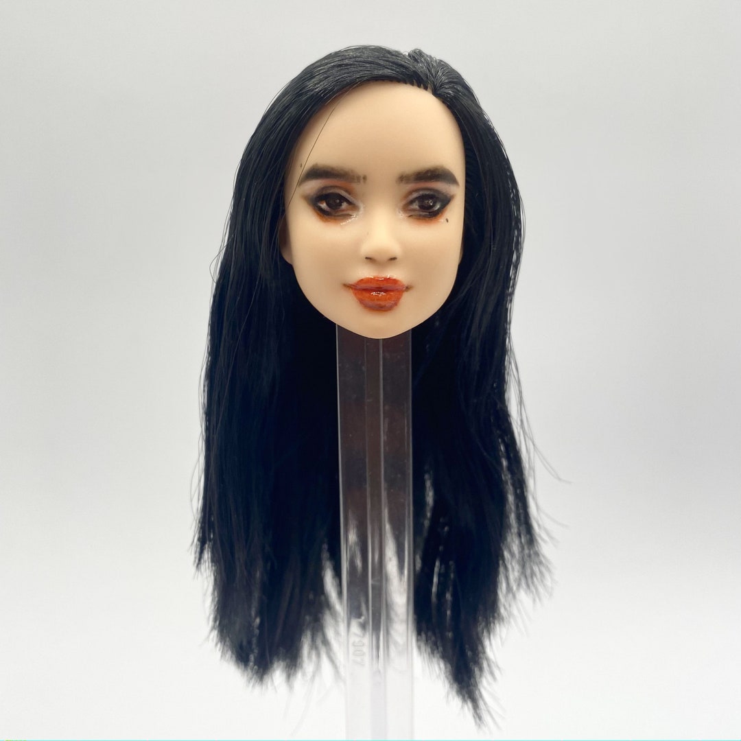 Black Hair Pale Skin Barbie Doll Repaint OOAK Doll Head - Etsy