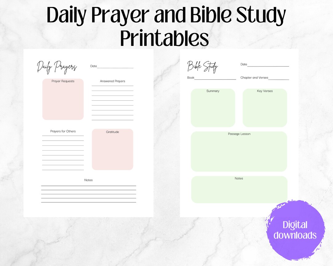 Bible Study Printables, Daily Prayers Sheets, SOAP Bible Study Pages - Etsy