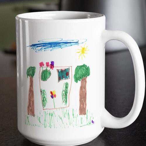 Personalized Kids Drawing Mug Kids Artwork Mug Child's - Etsy