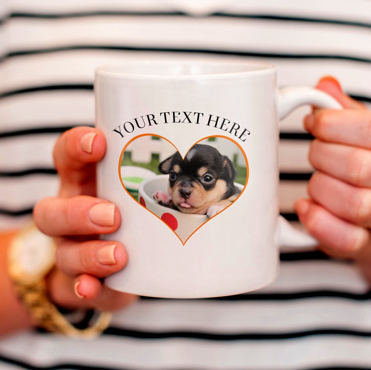 Personalized Mug Custom Text and Photo Heart Mug Make Your | Etsy