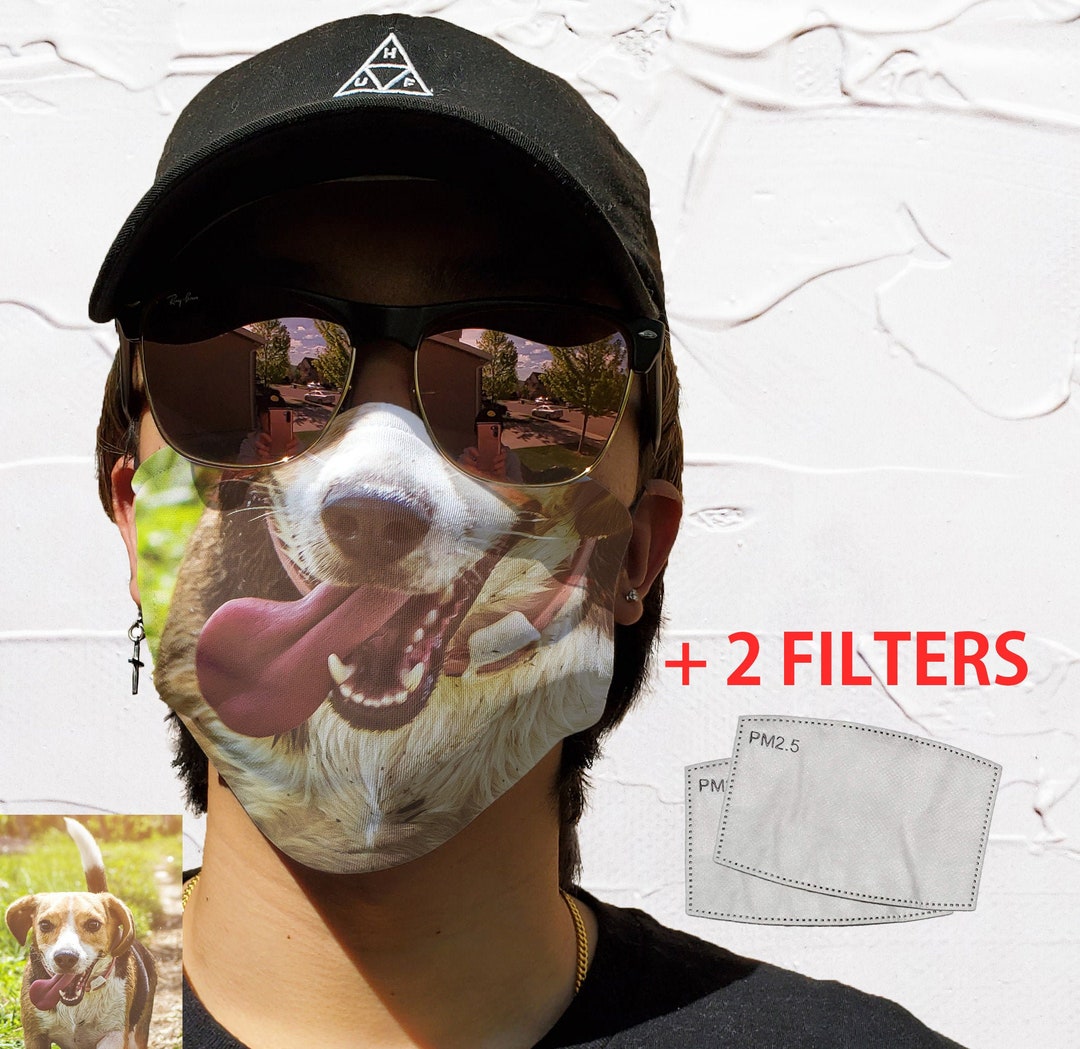 Custom Pet Mouth Face Mask Dog Photo Face Mask With TWO Filters and ...