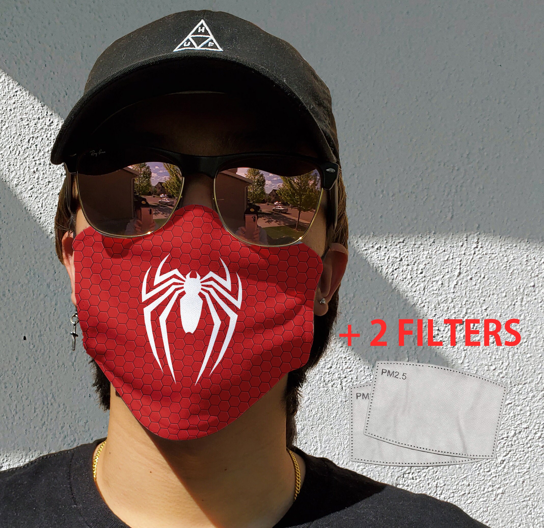 Spider Face Mask With TWO Filters and Pocket | Washable Reusable ...