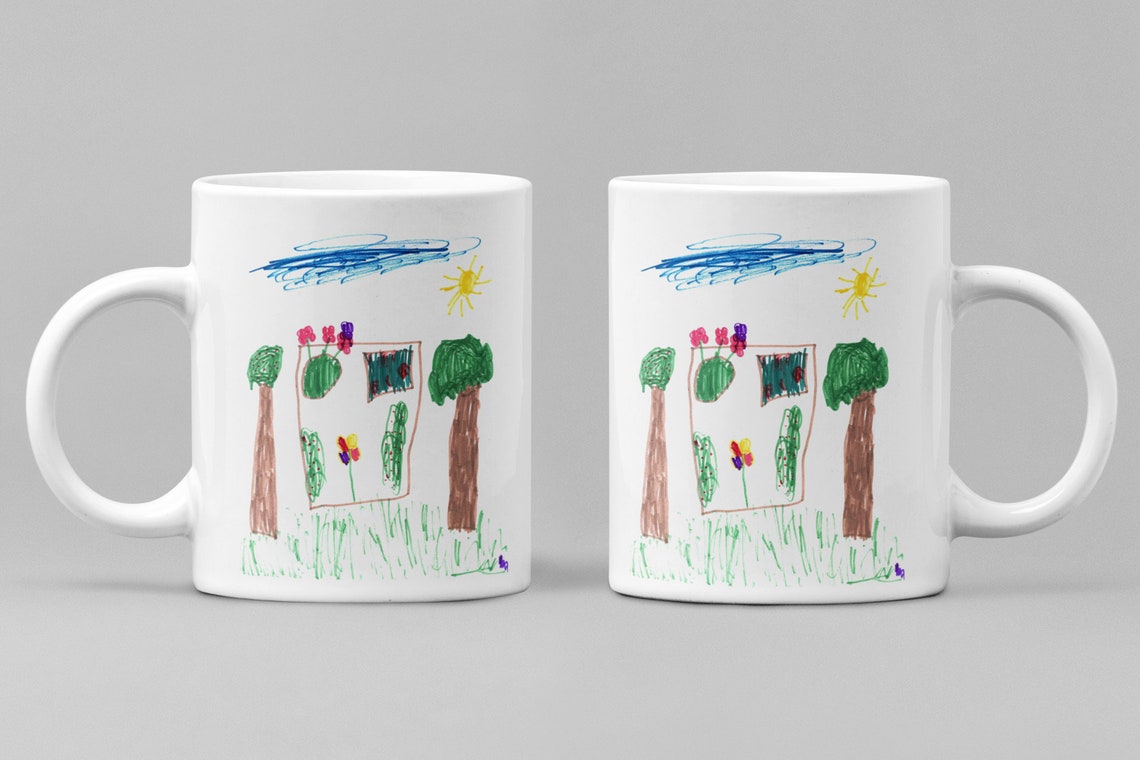 Personalized Kids Drawing Mug Kids Artwork Mug Child's - Etsy