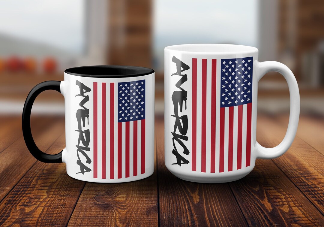American Flag Mug, USA Flag Mug, Independence Day, Mugs Cups Coffee Mug ...