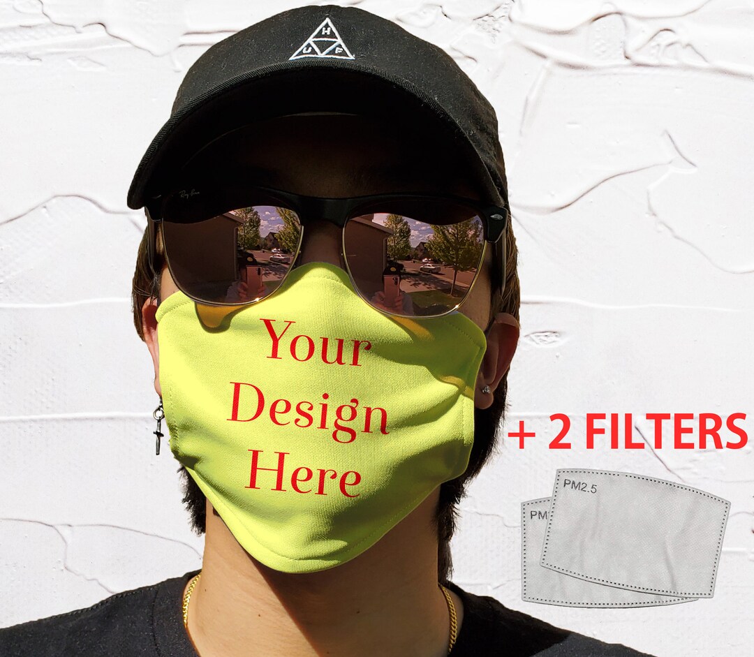 Custom Face Mask With TWO Filters and Pocket Adult & Youth Washable ...