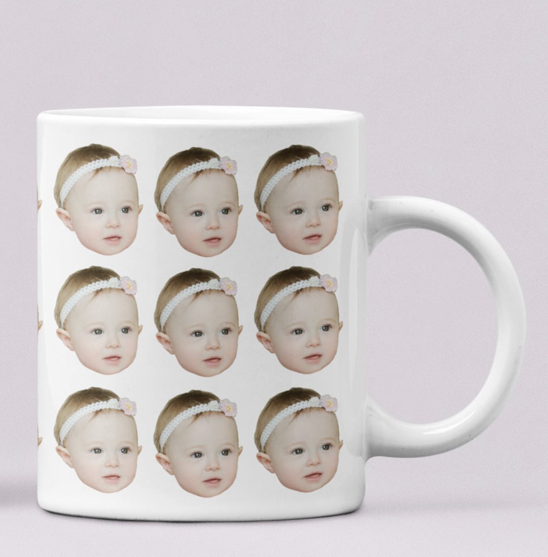 Personalized Photo Faces Mug, Custom Faces Mug, Custom Text Photo Mug ...