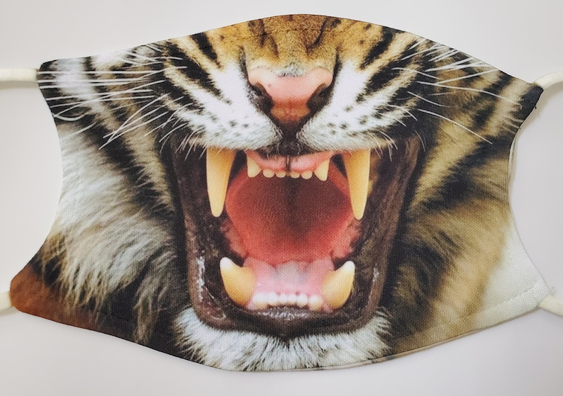 Tiger Face Mask With TWO Filters and Pocket Washable - Etsy