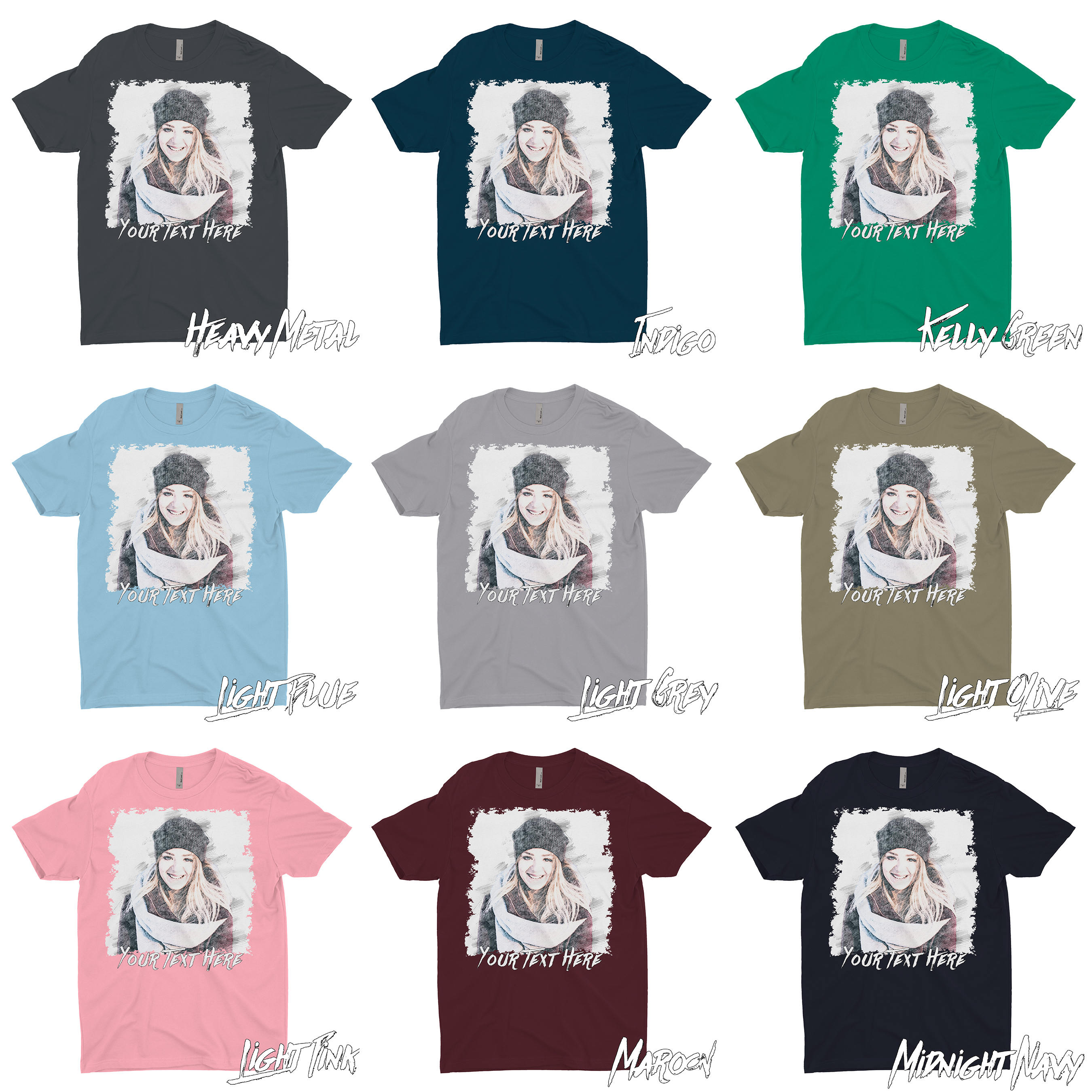 Make Your Photo to the Digital Artwork T-shirt. Custom Text | Etsy