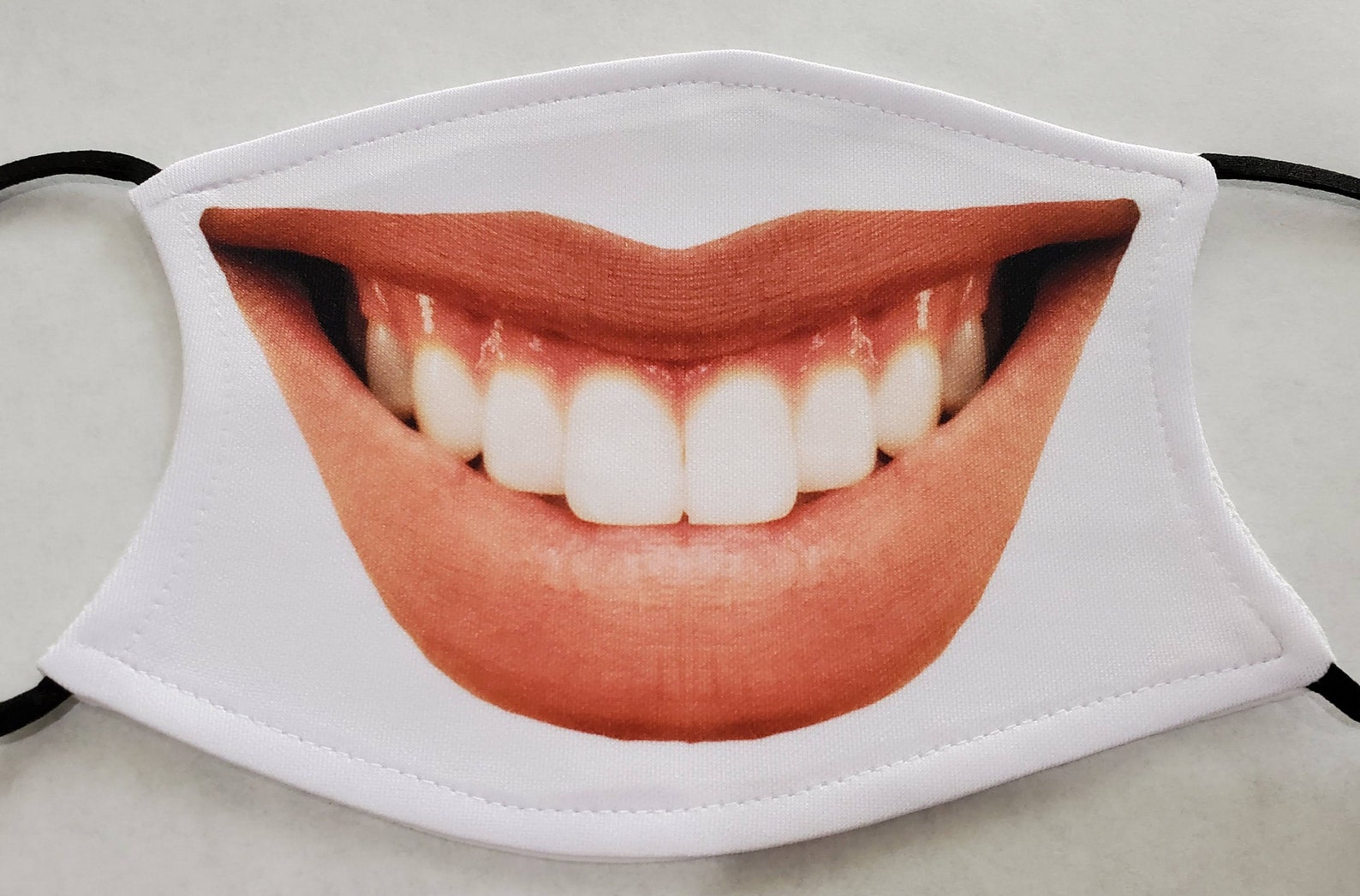Funny Smile Face Mask With 2 Filters and Pocket Big Lips | Etsy