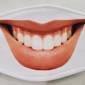 Funny Smile Face Mask With 2 Filters and Pocket Big Lips Mask Washable ...