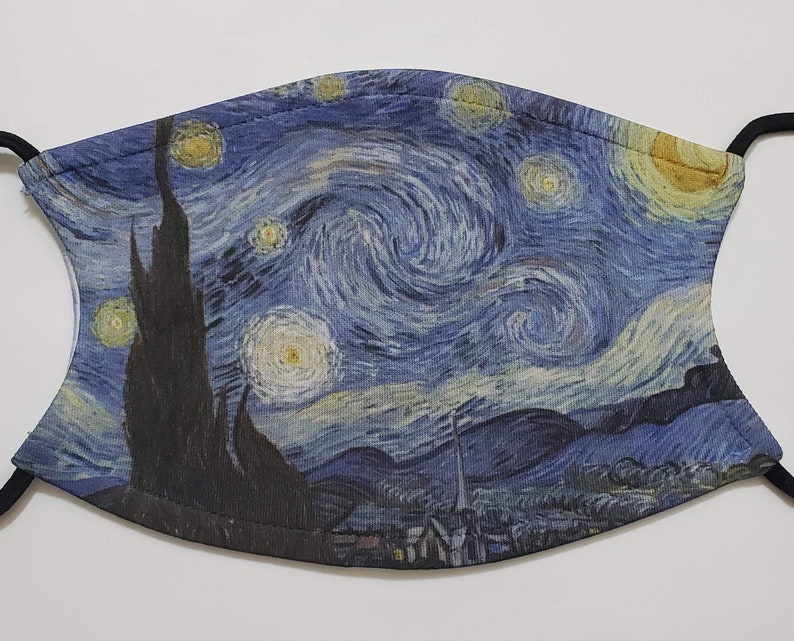 Starry Night Face Mask With 2 Filters and Pocket Washable - Etsy