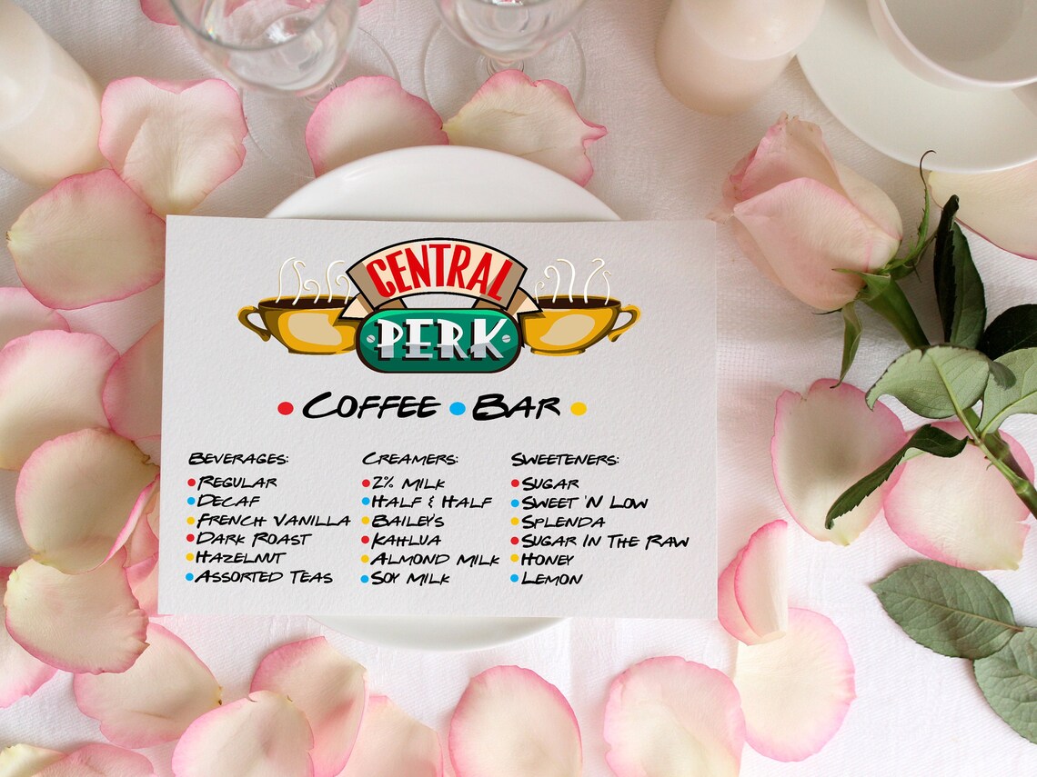 Custom Friends Themed Coffee Bar Bachelorette Hen Party Bridal Shower ...