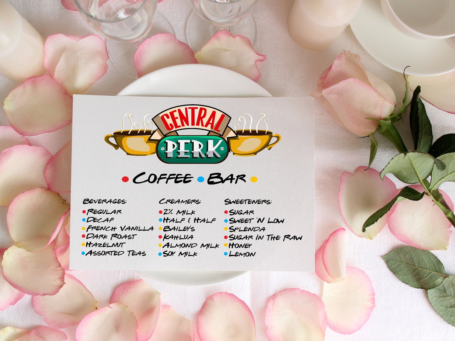 Custom Friends Themed Coffee Bar Bachelorette Hen Party Bridal Shower ...