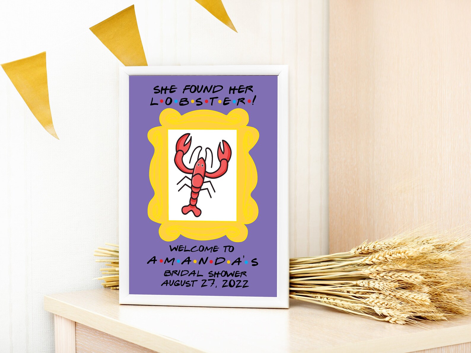 Custom Friends Themed Lobster Welcome Sign Bridal Shower Bachelorette ...