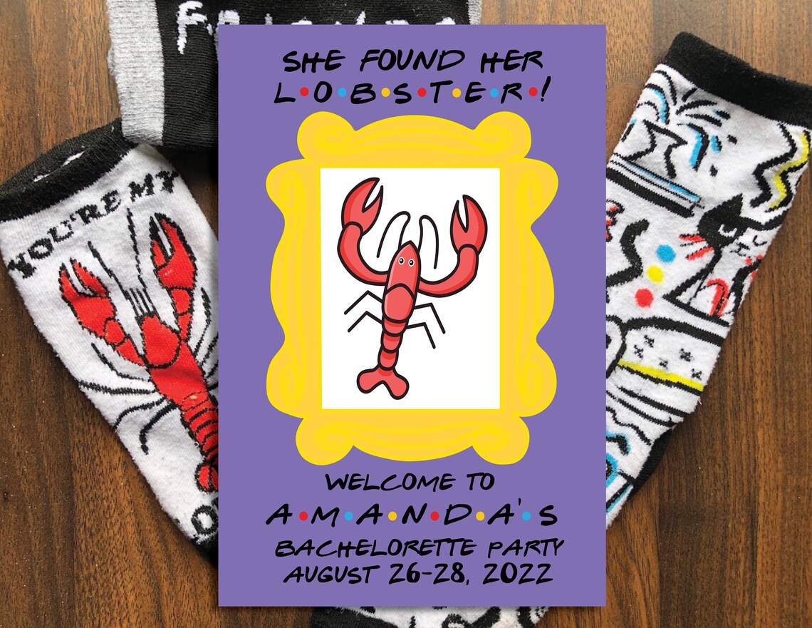 Custom Friends Themed Lobster Welcome Sign Bridal Shower Bachelorette ...
