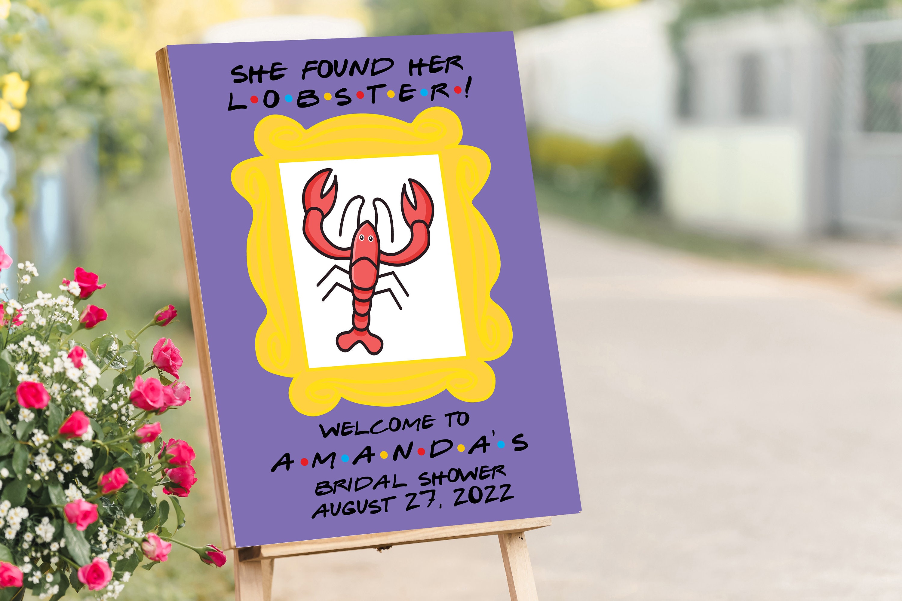 Custom Friends Themed Lobster Welcome Sign Bridal Shower Bachelorette ...