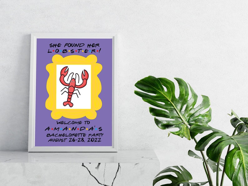 Custom Friends Themed Lobster Welcome Sign Bridal Shower Bachelorette ...