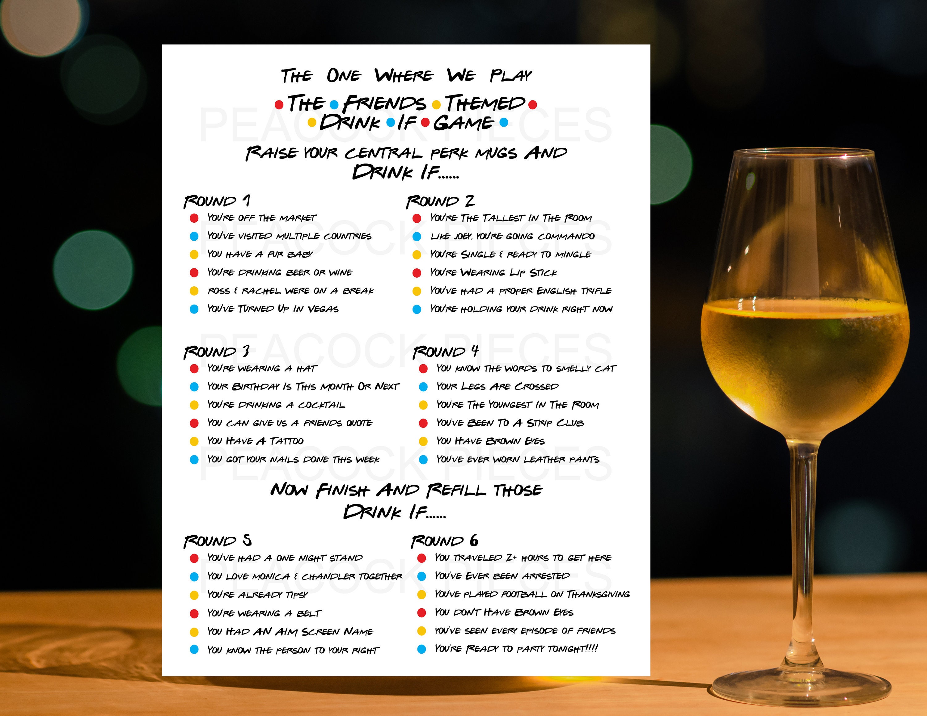 Instant Download Friends Themed Party Drink If Game, Printable Friends ...