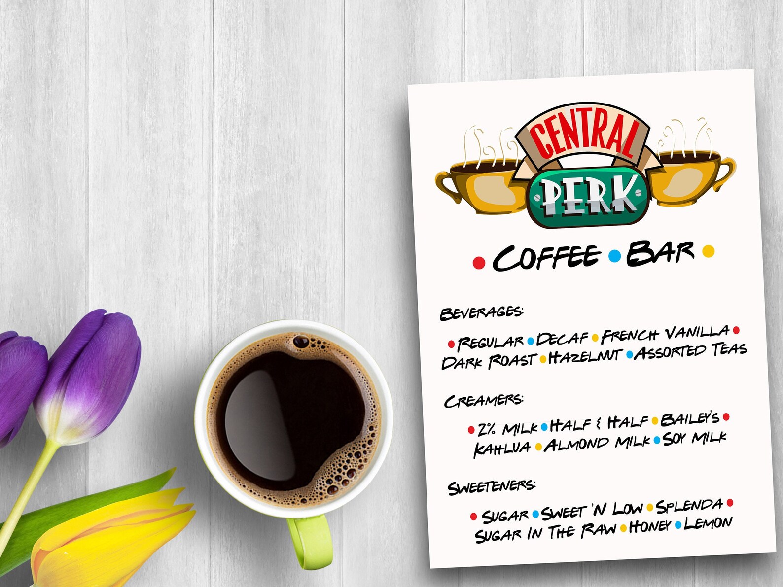 Custom Friends Themed Coffee Bar Bachelorette Hen Party Bridal Shower ...