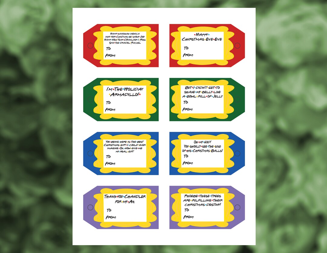 Friends Themed Gift Tags Printable Holiday Gift Tags Digital - Etsy