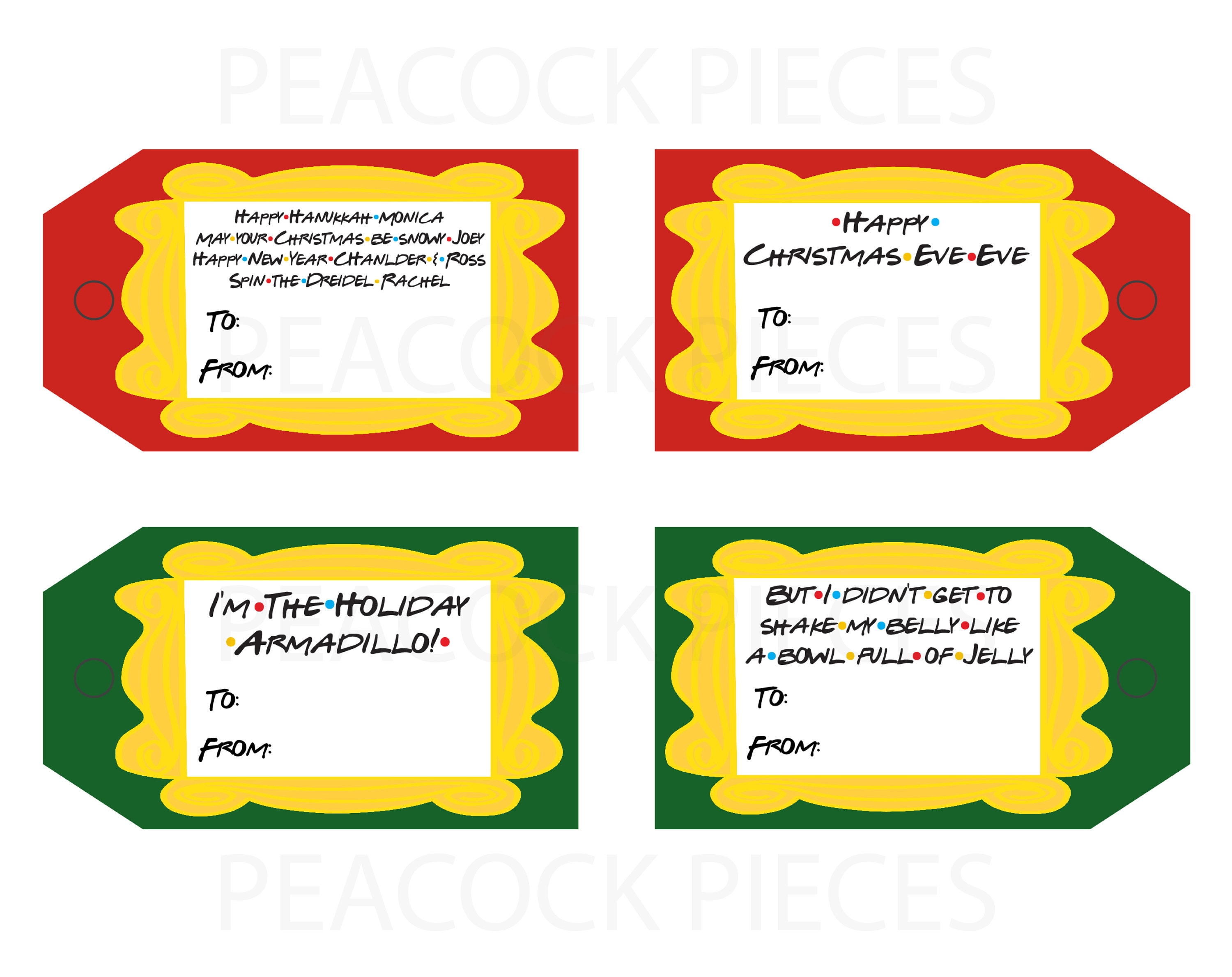 Friends Themed Gift Tags Printable Holiday Gift Tags Digital - Etsy