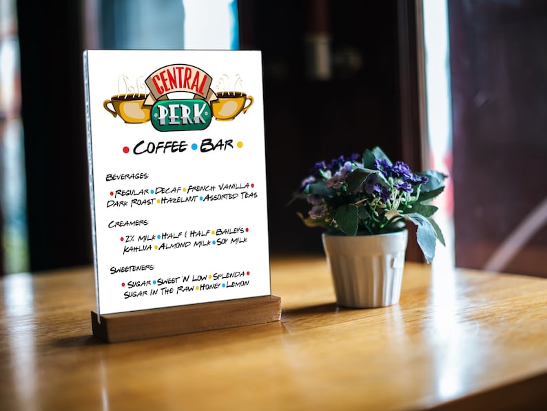 Custom Friends Themed Coffee Bar Bachelorette Hen Party Bridal Shower ...