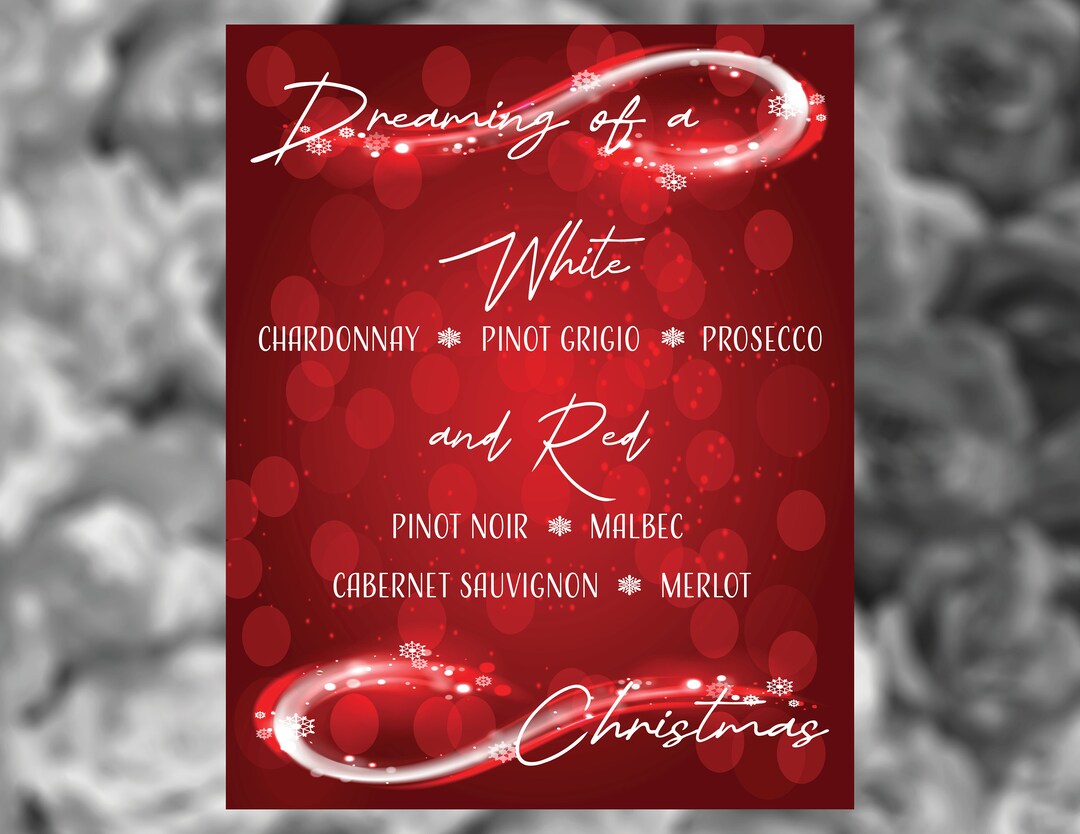 Christmas Wine Sign, Holiday Party Drink Sign, Xmas Signage, Holiday ...