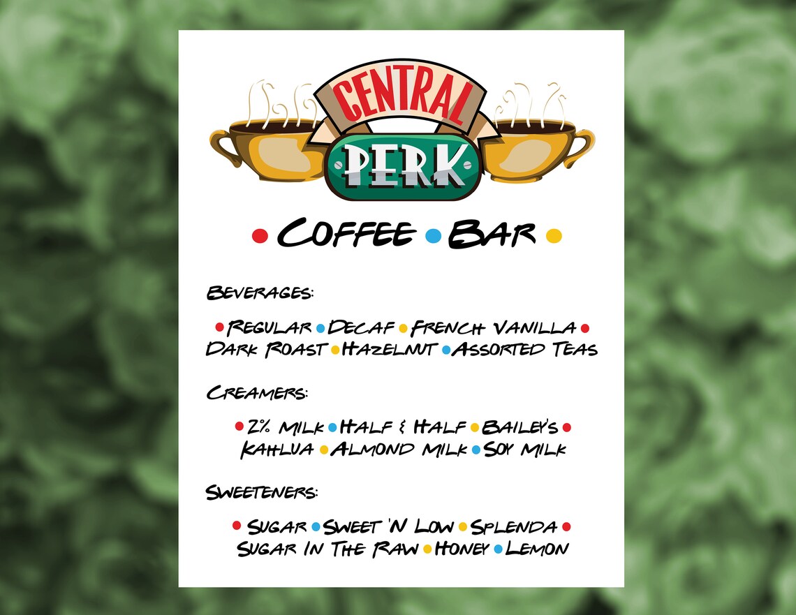 Custom Friends Themed Coffee Bar Bachelorette Hen Party Bridal Shower ...