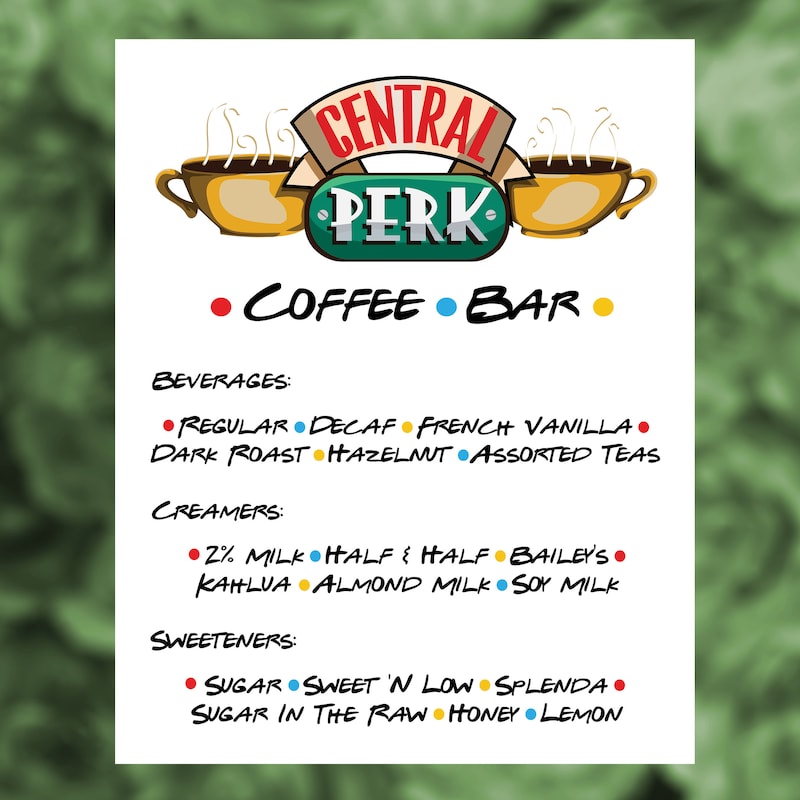 Friends Central Perk Printable - Etsy