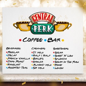 Custom Friends Themed Coffee Bar Bachelorette Hen Party Bridal Shower ...