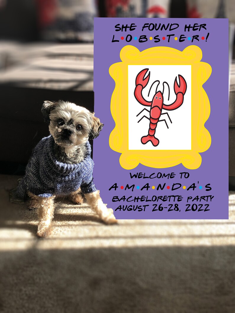 Custom Friends Themed Lobster Welcome Sign Bridal Shower Bachelorette ...
