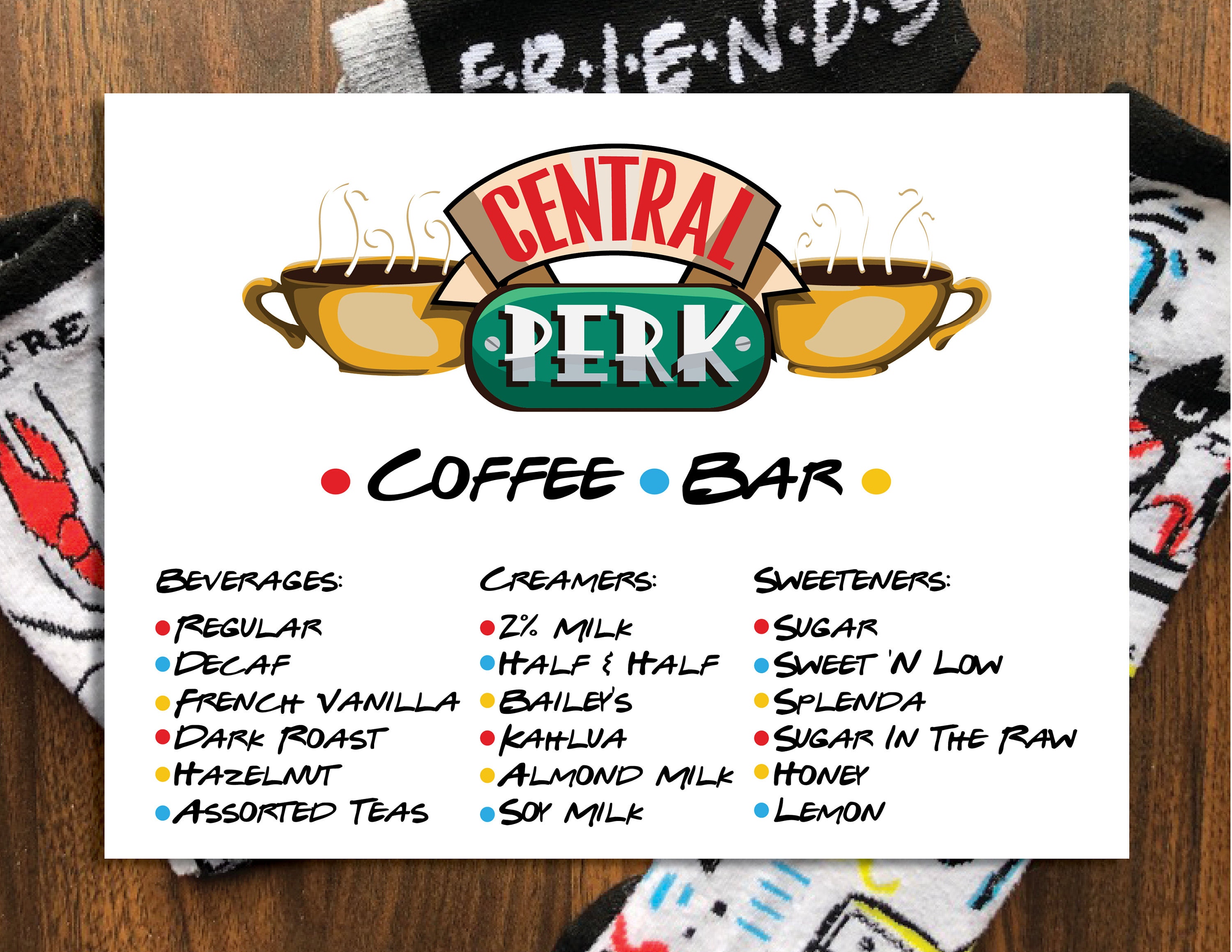 Custom Friends Themed Coffee Bar Bachelorette Hen Party Bridal Shower ...